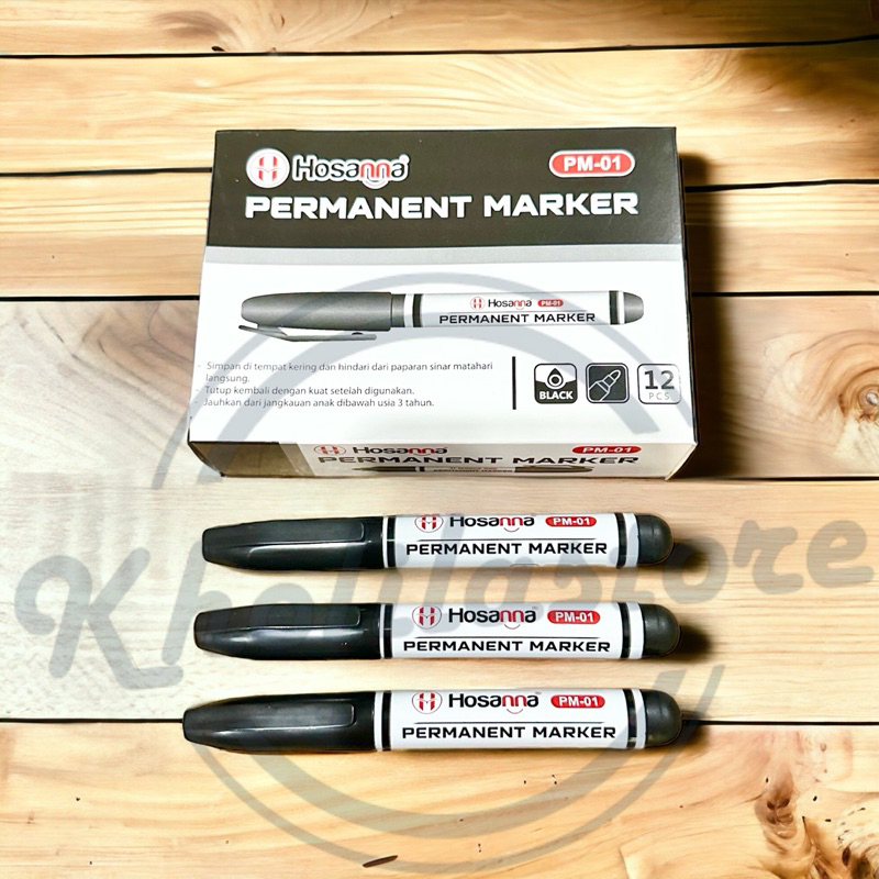 Jual (12 pcs) Spidol Besar Permanent Hosanna PM-01 | Shopee Indonesia