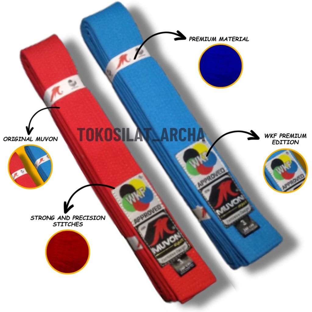 Jual SABUK KARATE KATA MUVON WKF APPROVED ORIGINAL | Shopee Indonesia