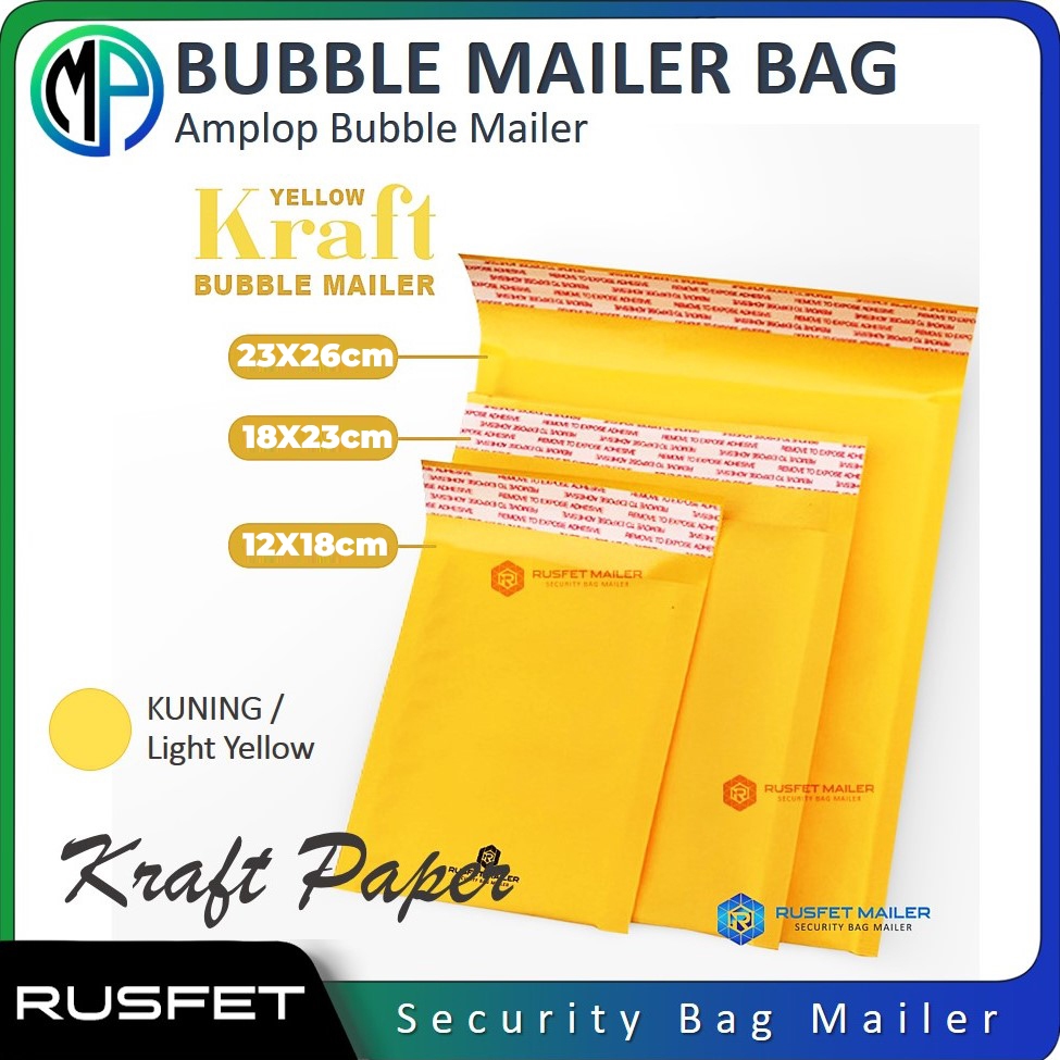 Jual Amplop Bubble MailerRusfet Polos Kuning Kraft / Amplop Premium ...