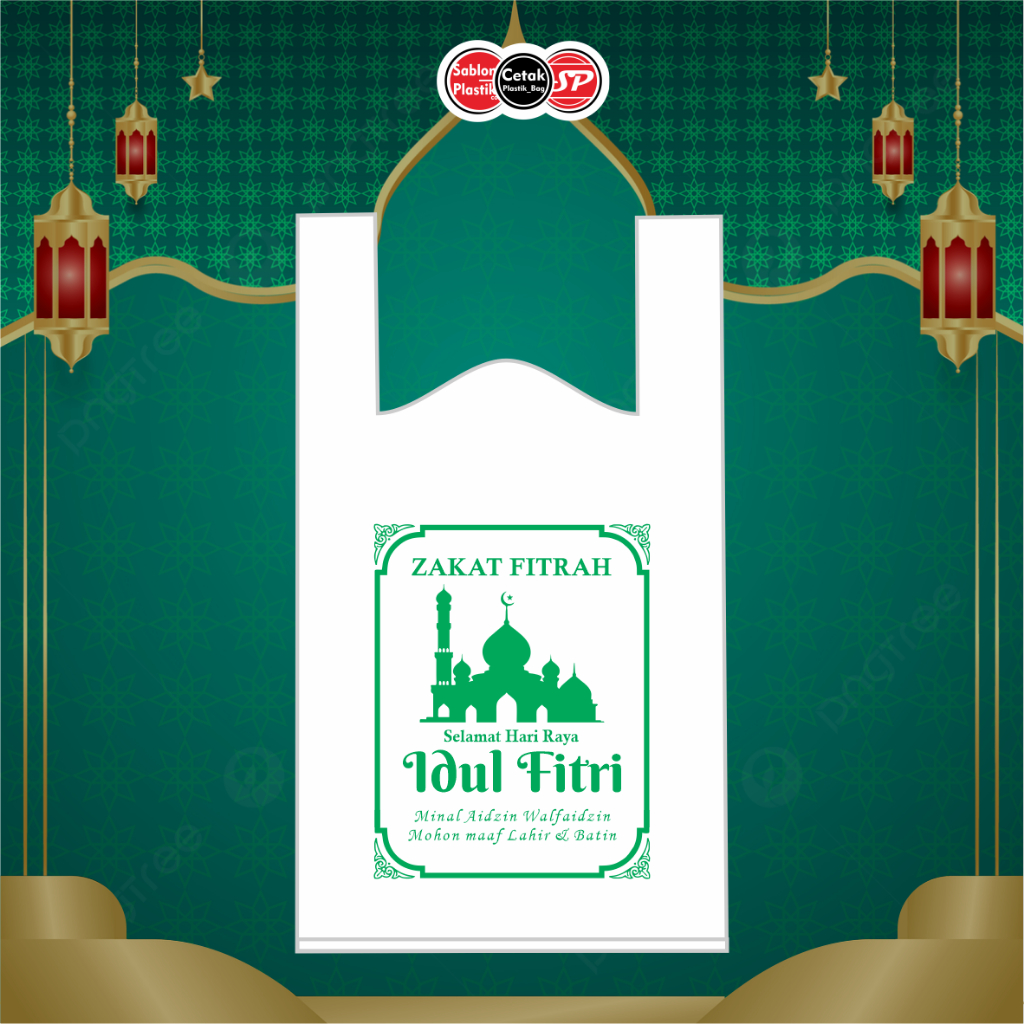 Jual (Isi 25Pcs Size 28 x 48) Kantong Plastik Motif Zakat Fitrah ...