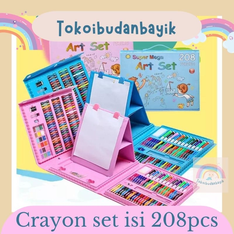 Jual Crayon Art Set isi 208pcs/alat gambar dan melukis anak | Shopee ...