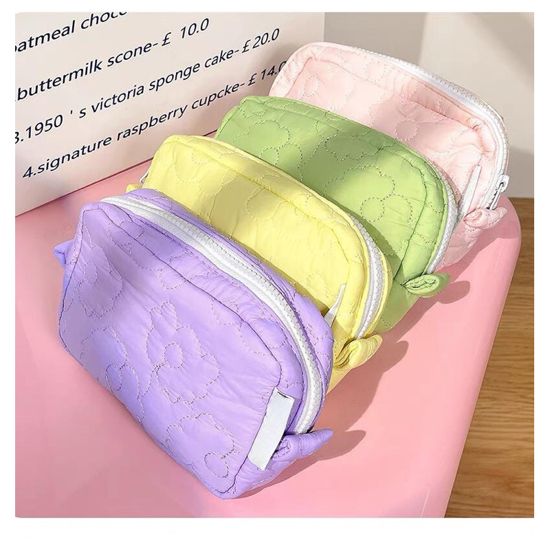Jual TEMPAT PENSIL KAIN KOREA / PASTEL MAKE UP POUCH / FLOWER POUCH / COSMETIC BAG KOREAN STYLE ...
