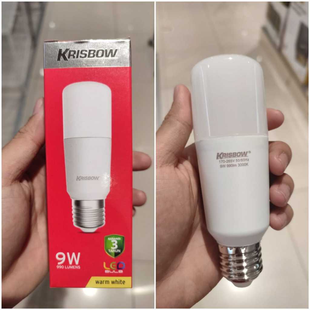 Jual KRISBOW BOHLAM LED TUBULAR 9W - Warna warm white (kuning) | Shopee ...