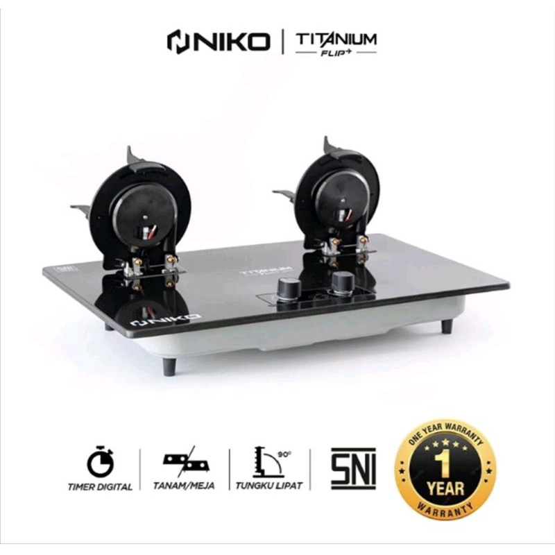 Jual Kompor gas tanam Niko / kompor titanium flip + di lengkapi timer ...