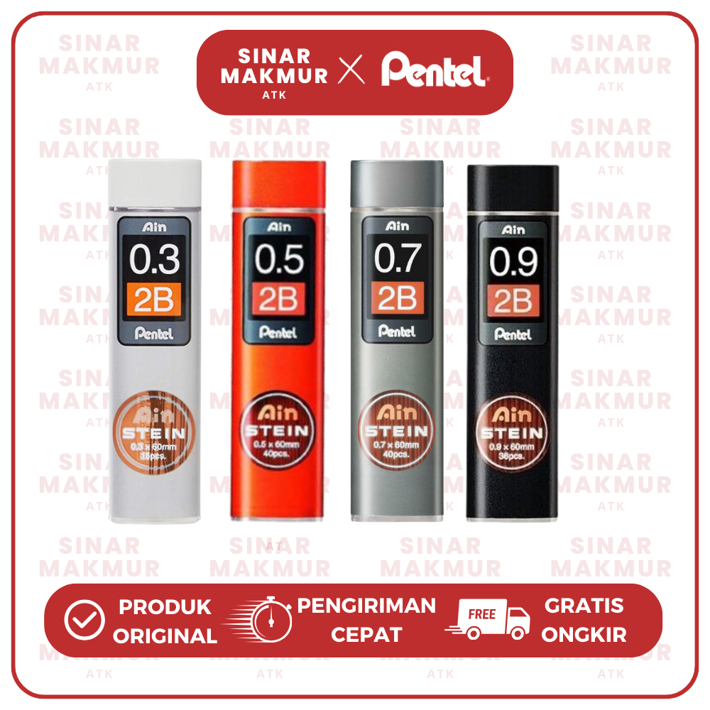 Jual Isi Pensil/Ain Stein Mechanical Pencil Lead Refill 2B Pentel (Tube ...