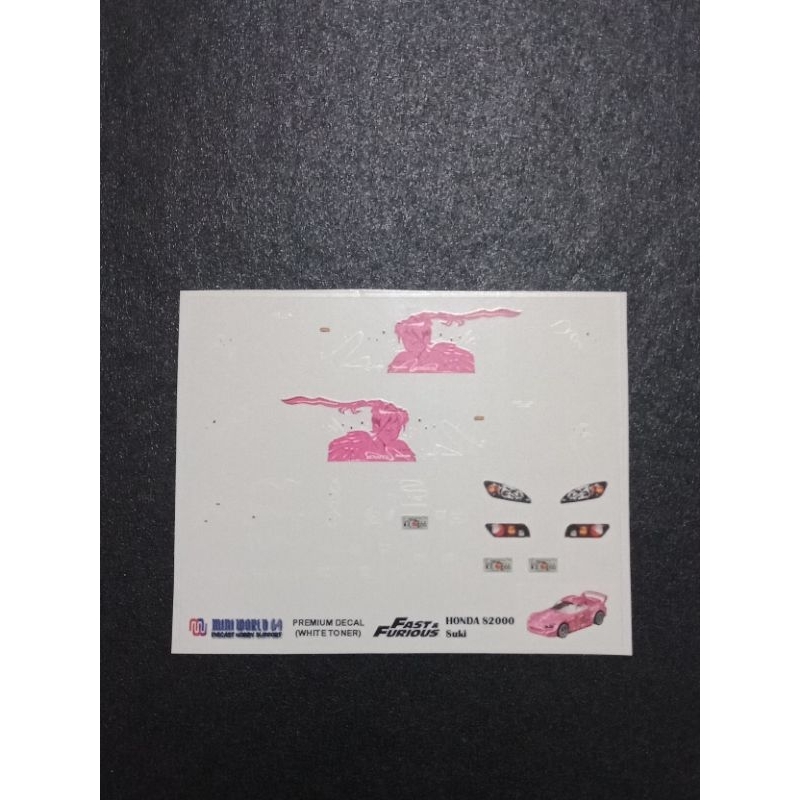 Jual Decal White Toner hotwheels Fast Furious Honda S2000 Suki | Shopee ...