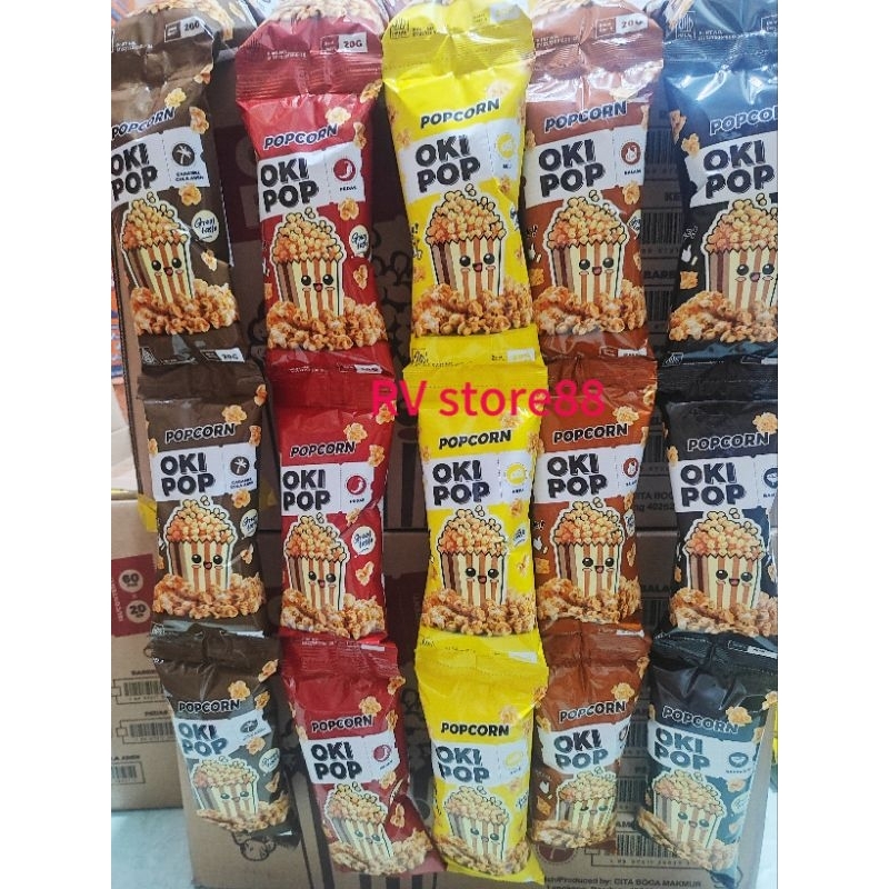 Jual popcorn okipop isi 10 pc rasa bbq,balado,pedas,keju,caramel ...