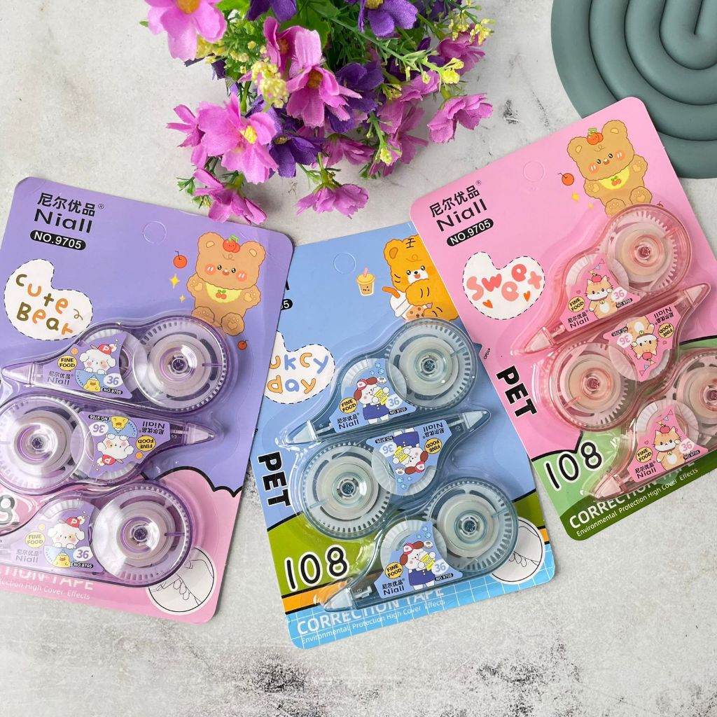 Jual Correction Tape 3in1 PET Kucing cute CT-1049 1 Set 3PCS Harga ...
