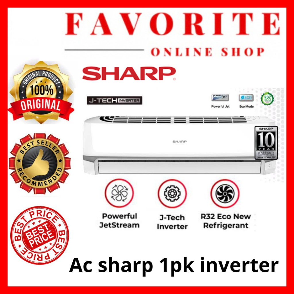 Jual AC SHARP 1 PK INVERTER AHX10ZY / AHX 10ZY J-TECH INVERTER 100% ...