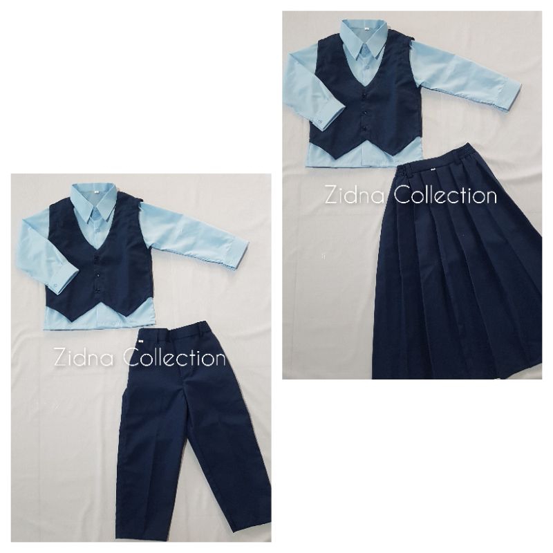 Jual SETELAN NAVY BIRU MUDA ROMPI PANJANG Celana dan Rok Seragam ...