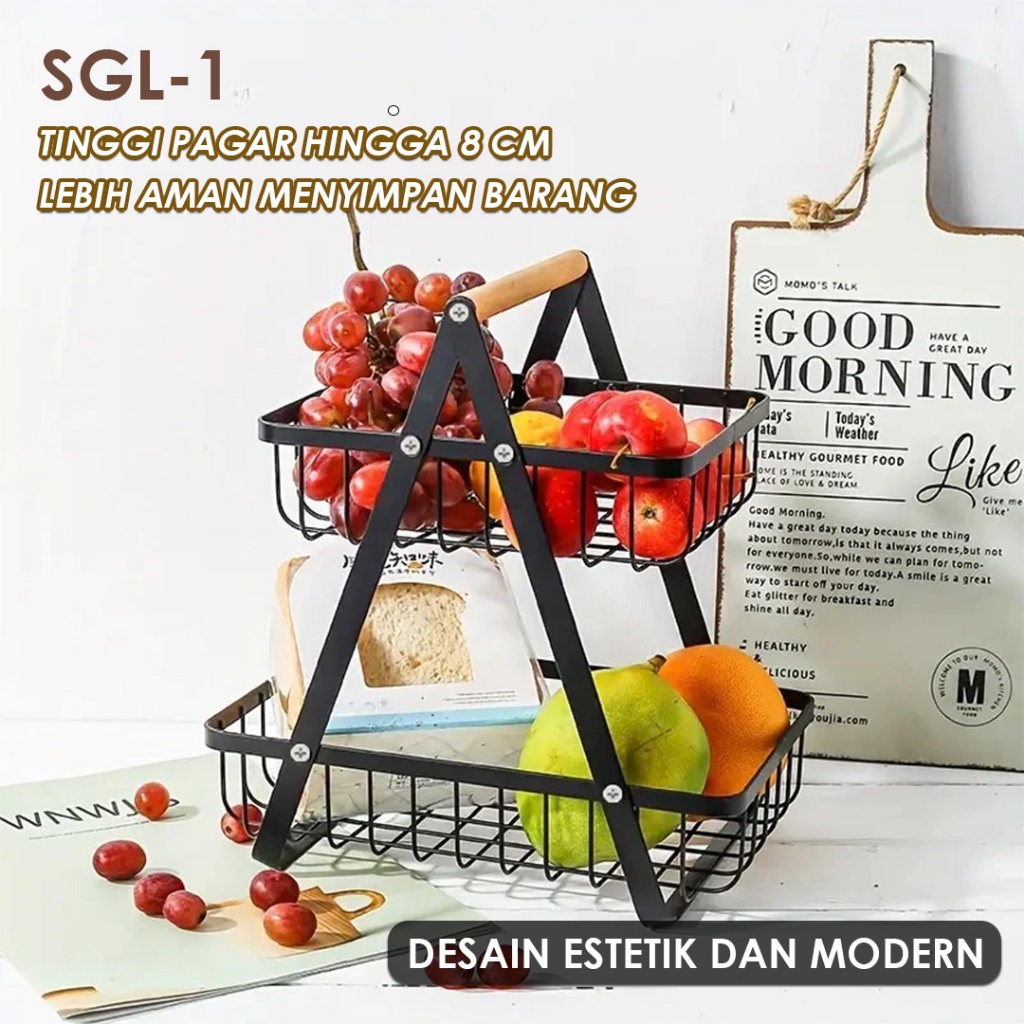 Jual Rak Keranjang Bawang Buah Dan Sayur Rak Buah Besi Segitiga 2 ...