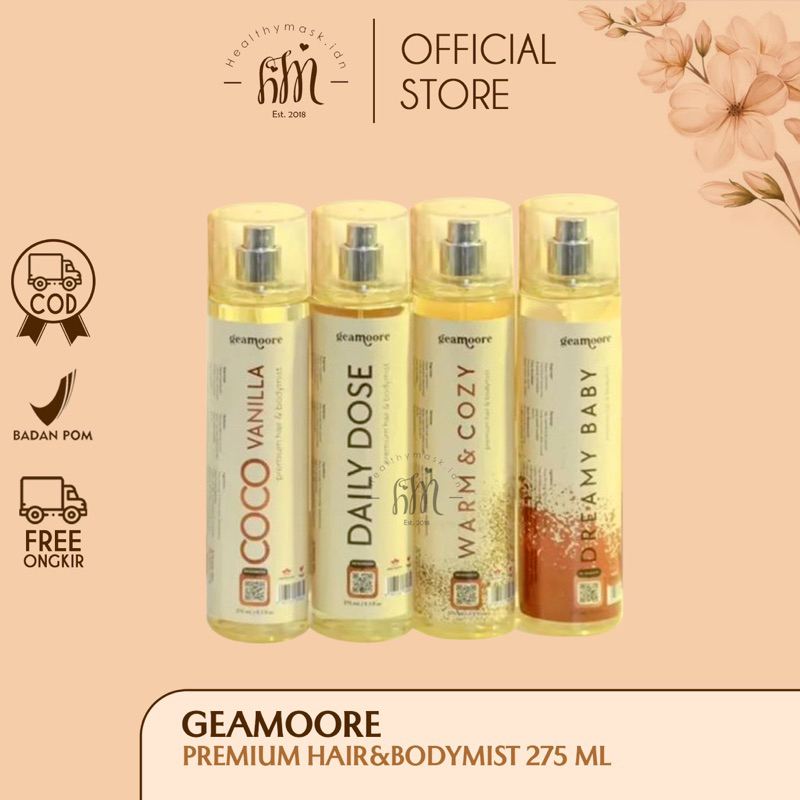 Jual (LANGSUNG KIRIM) FULLSIZE 275 ML PREMIUM HAIR&BODYMIST GEAMOORE| PARFUME GENTONG BPOM ...