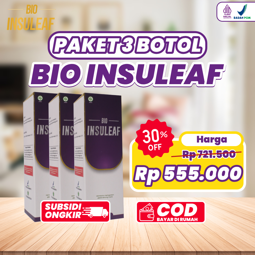 Jual PAKET 3 BOTOL BIO INSULEAF HERBAL EFEKTIF BANTU TURUNKAN KADAR ...