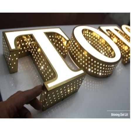 Jual Huruf Timbul Dot Letter Sign Akrilik Stainless Custom 3D + Lampu ...