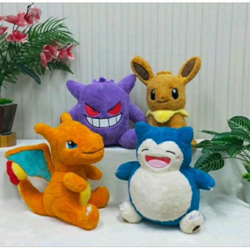 Jual BONEKA EVEE / SNORLAX / CHARIZARD / GANGER / PIKACHU BONEKA ...