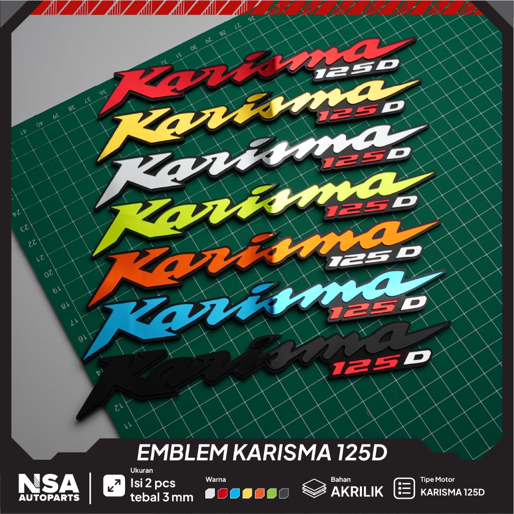Jual 2PCS EMBLEM KARISMA 125D LOGO KARISMA 125 D TIMBUL BUKAN STIKER ...