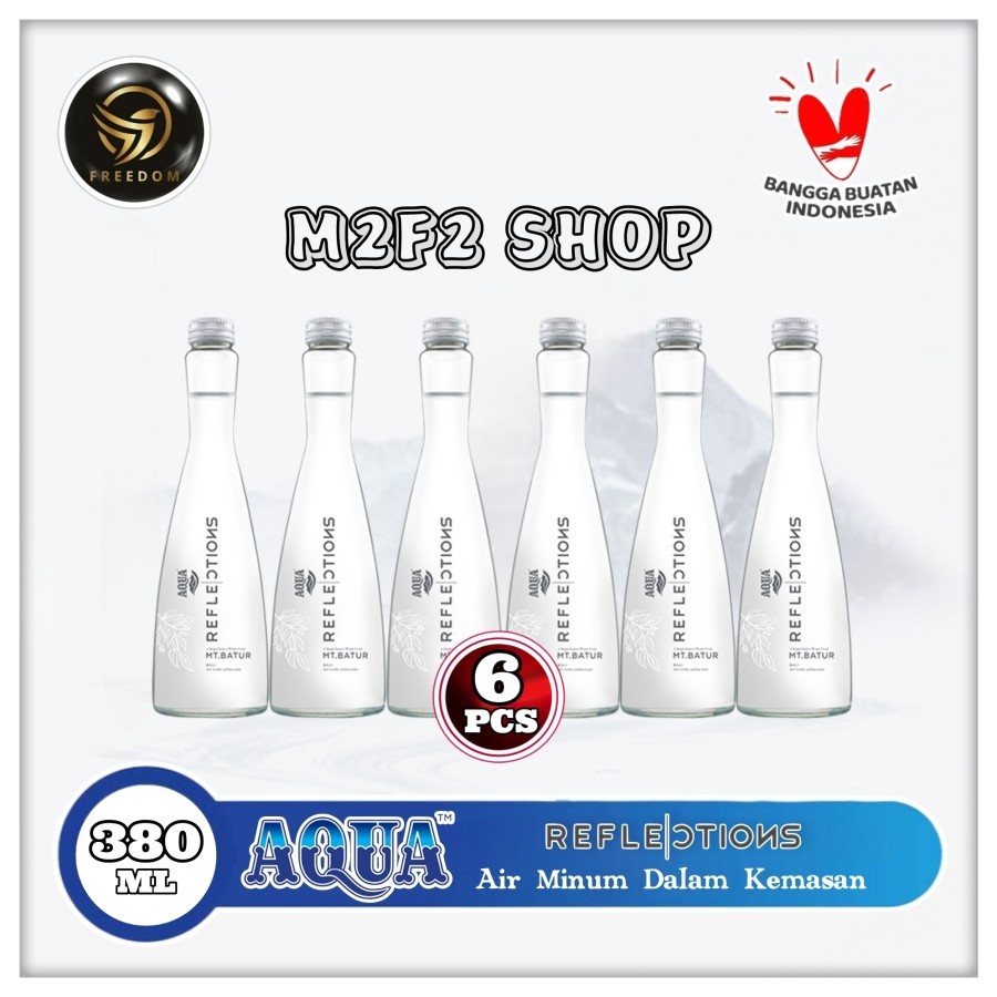 Jual Air Mineral Aqua Reflections Still Botol Kaca - 380 ml (Kemasan 6 Pcs) | Shopee Indonesia