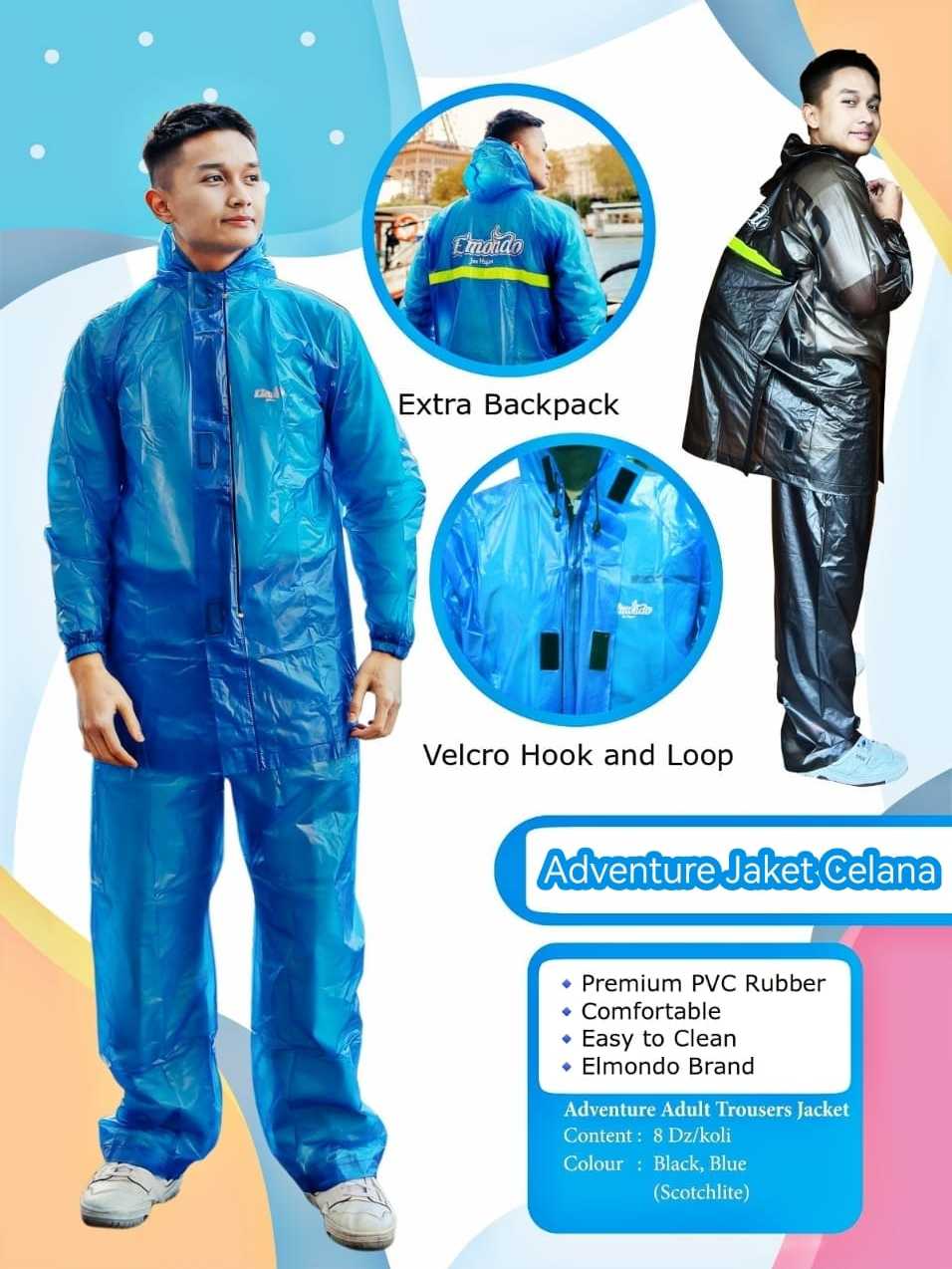Jual Adventure Jaket Celana Backpack Mantol Jas Hujan PVC | Shopee ...