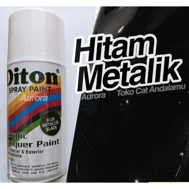 Jual Cat Semprot Diton Metalic Black 8139 Black Metalic Hitam Metalik ...