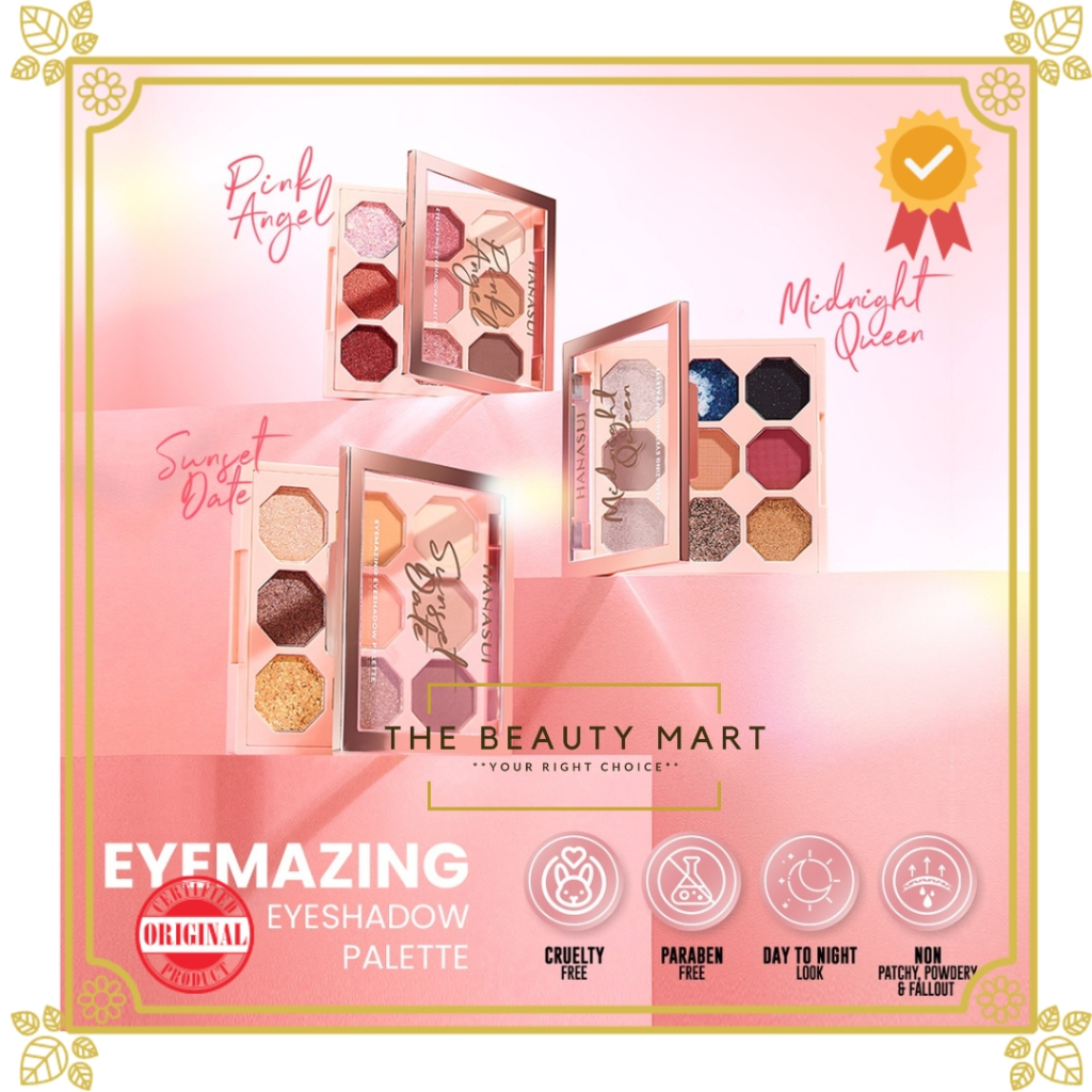 Jual HANASUI Eyemazing Eyeshadow Palette | 9 Color Hight Pigmented 12 H ...