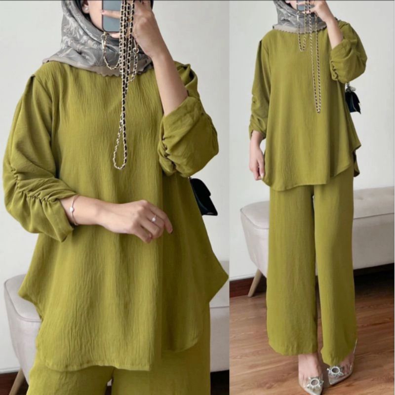 Jual RAVEENA ONE SET PREMIUM TANGAN KERUT/SETELAN CRINKLE AIRFLOW/SETELAN WANITA | Shopee Indonesia