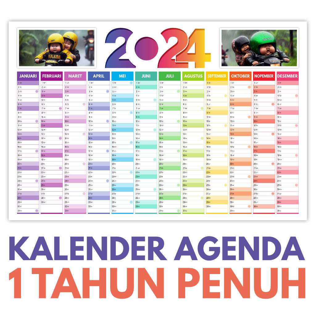 Jual kalender agenda poster 1 lembar 12 bulan | Shopee Indonesia
