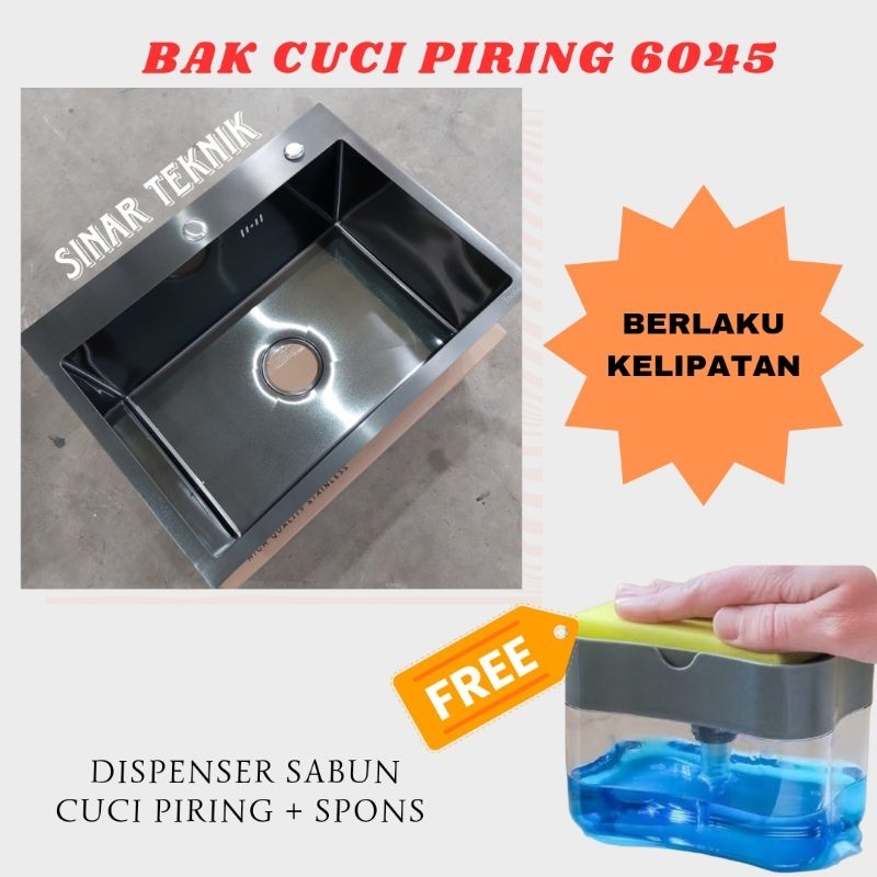 Jual BAK CUCI PIRING 6045 BLACK / SILVER | KITCHEN SINK | BCP STAINLESS ...