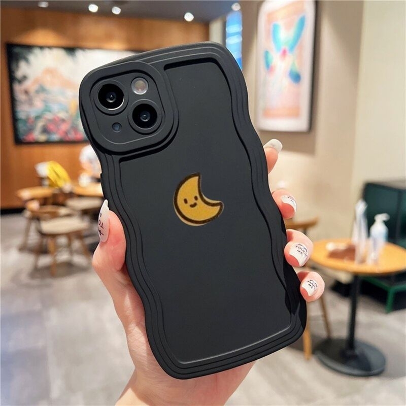 Jual Softcase Hitam Gelombang Bintang Bulan dan Matahari Couple Casing ...