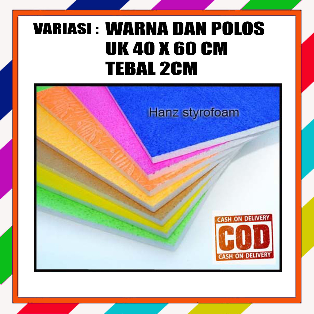Jual Styrofoam Tebal 2cm UK 40 x 60 CM polos dan warna | Shopee Indonesia