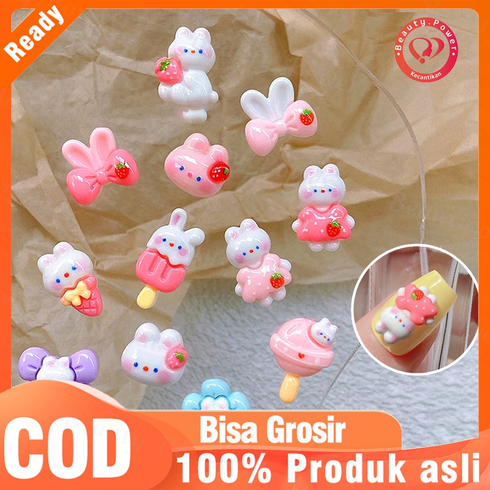 Jual 5pcs Aksesoris Nail Art Bunny Gemoy / Resin Bunny Kelinci Putih ...