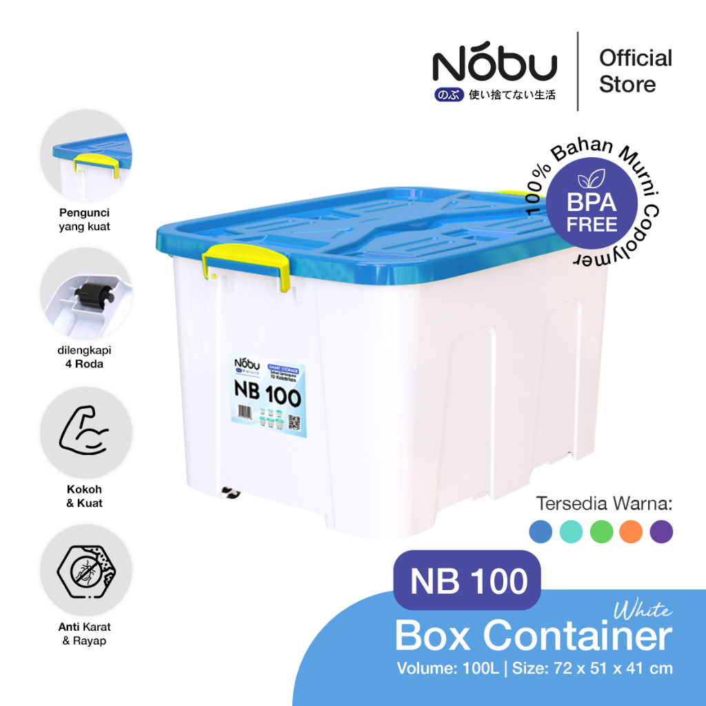 Jual NOBU Smart Storage Container Box 100L Tempat Penyimpanan Dengan Tutup | Shopee Indonesia