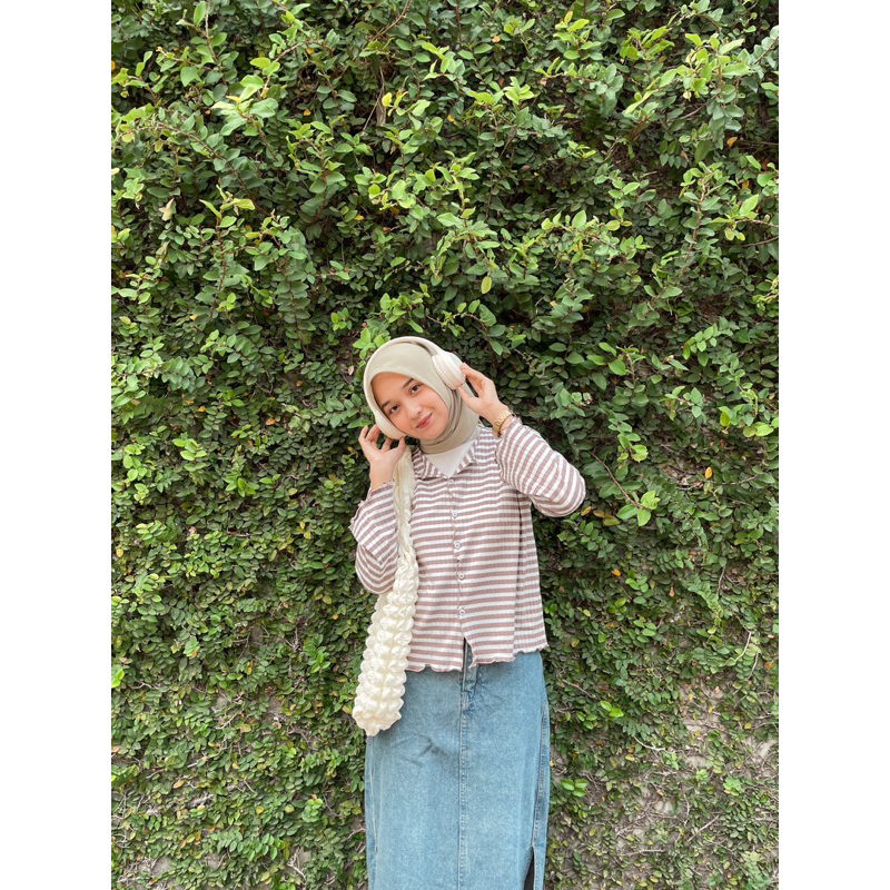 Jual Sally Cardigan by Kimka Hijab | Outer Salur Knit | Kardigan Casual ...