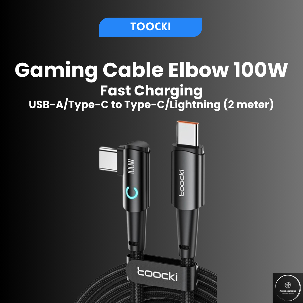 Jual TOOCKI Kabel Data Gaming USB Type C Lightning 90 Degree Elbow Fast ...
