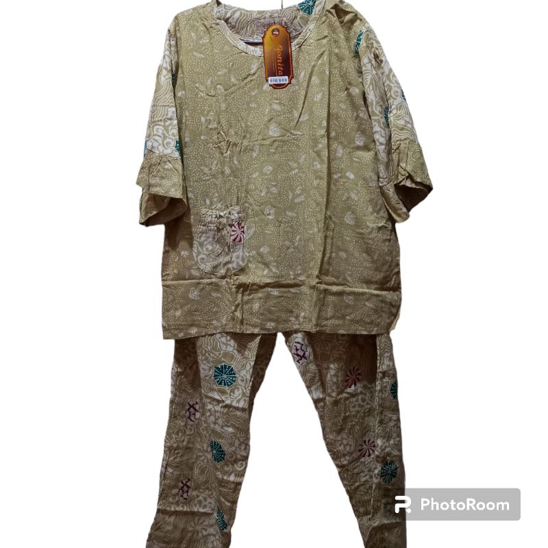 Jual SET PAJAMAS BATIK QONITA SAKURA SOFT HIJAU SAGE | Shopee Indonesia