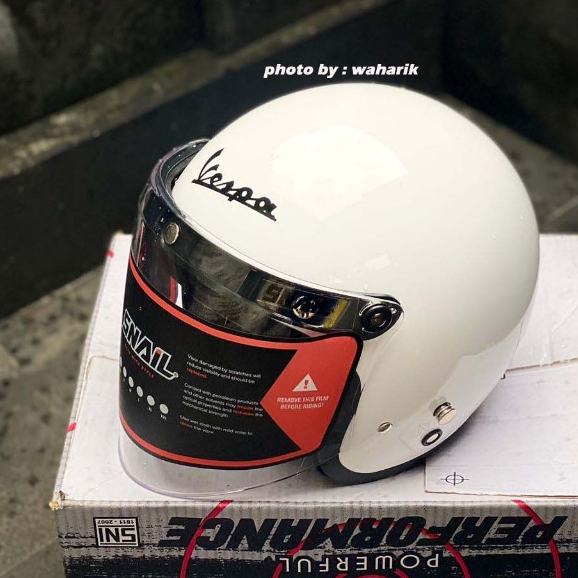 Jual Helm Vespa + Kaca Visor Snail Original | Shopee Indonesia