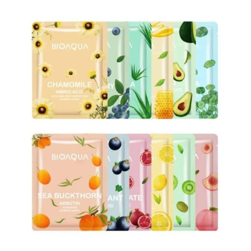 Jual BIOAQUA SHEET MASK BUAH BUAHAN | Shopee Indonesia