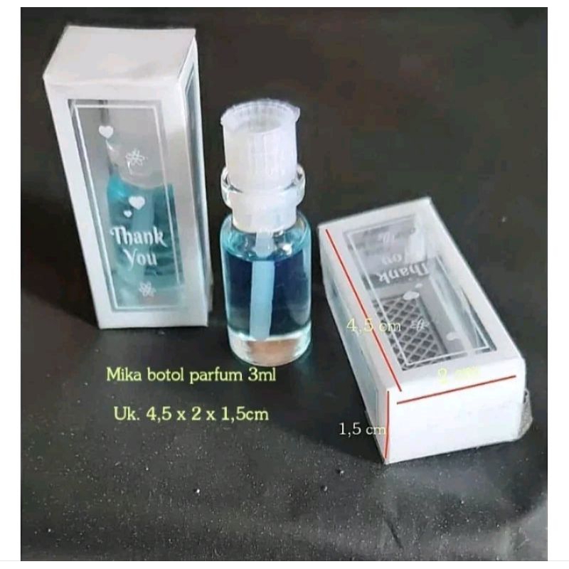 Jual Kotak Mika Botol Parfum ukuran 3 ml/Mika ukuran 4,5x2x1,5 cm ...