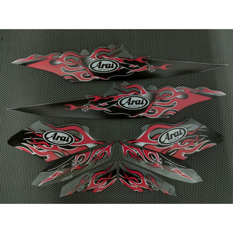 Jual STICKER STRIPING CUSTOM PCX 160 TRANSPARAN MOTIF ARAI MERAH ...