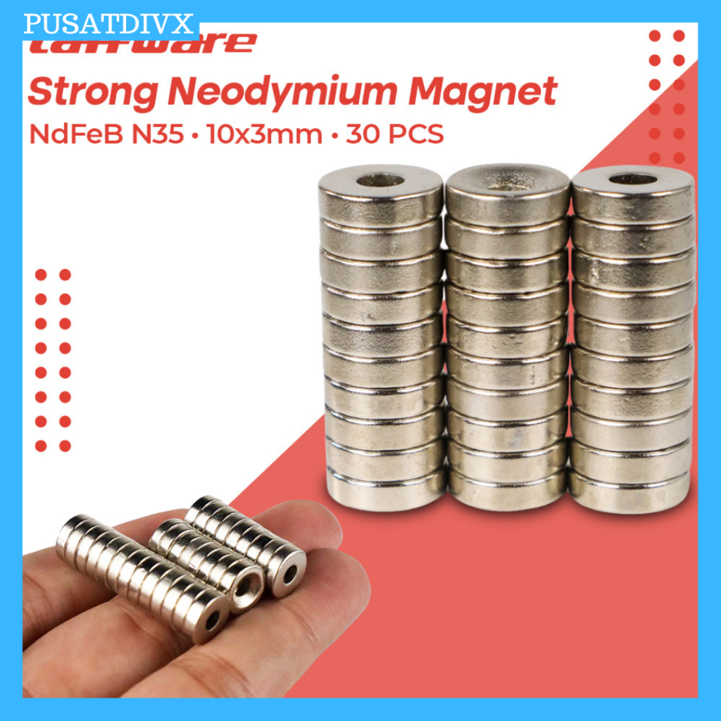 Jual SANJI TAFFWARE STRONG NEODYMIUM MAGNET NDFEB N35 10x3 MM 30 PCS ...