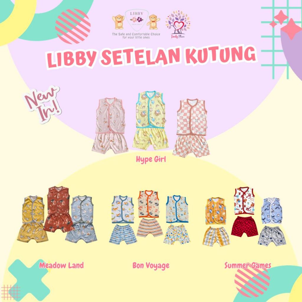 Jual Libby 1 PCS Piyama / Setelan Baju Kancing Kutung Singlet + Celana Pendek Bayi Anak ...
