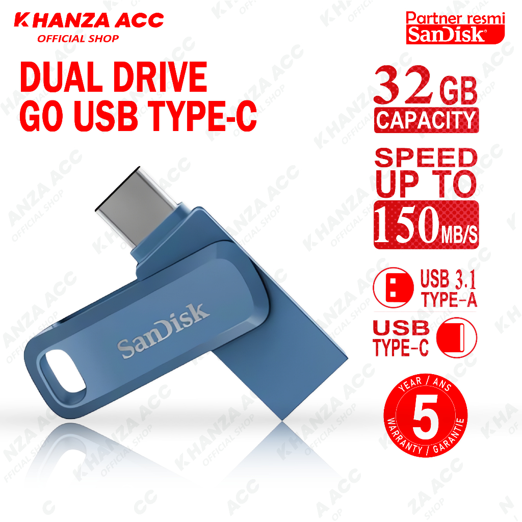 Jual KHANZAACC Sandisk Ultra Dual Drive Go OTG 32GB 64GB 128GB 256GB ...