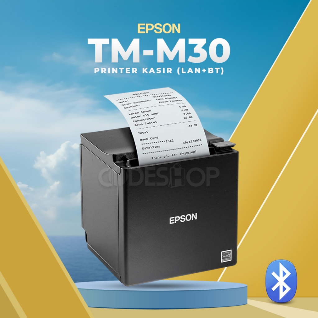 Jual Printer Thermal Epson TM-M30 Auto Cutter USB LAN Bluetooth 80mm | Shopee Indonesia