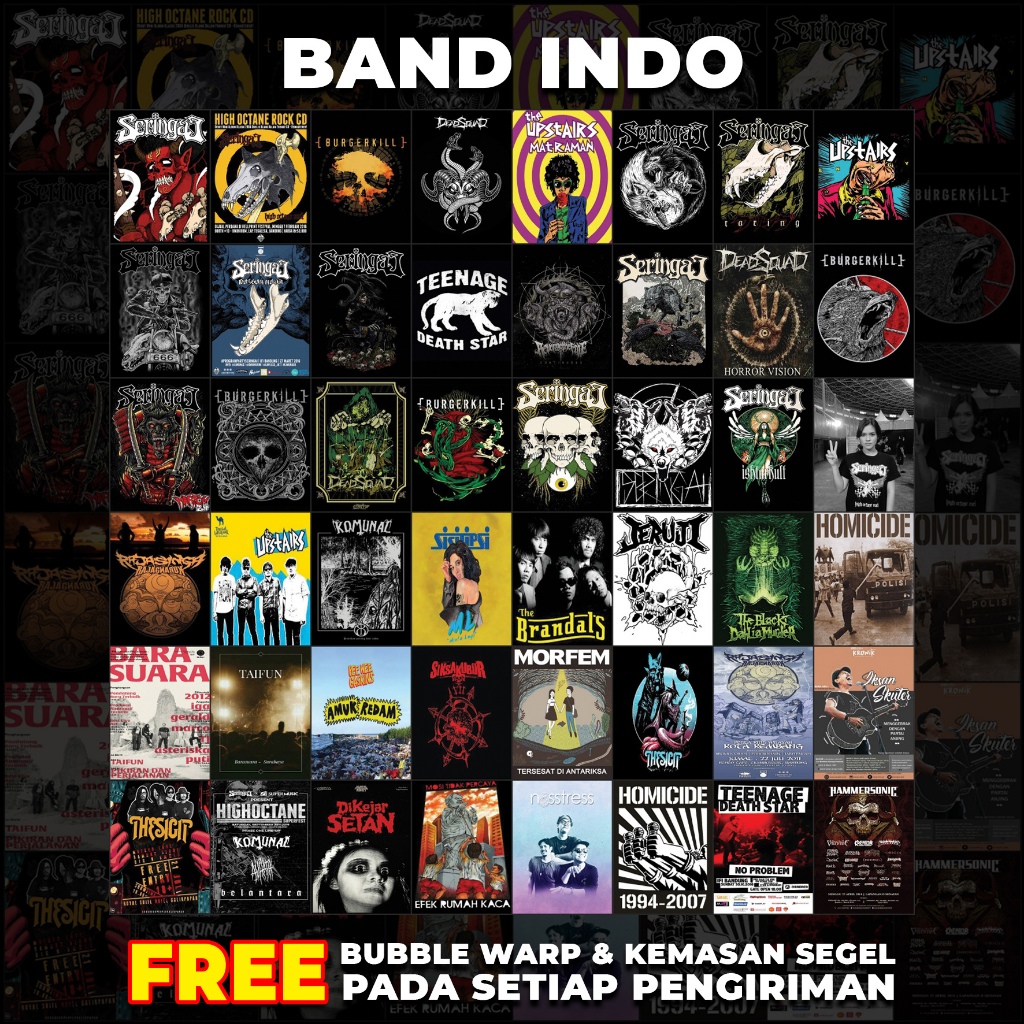 Jual Poster Dinding Aesthetic Bundle Band Indo Isi 48/24 Poster ...