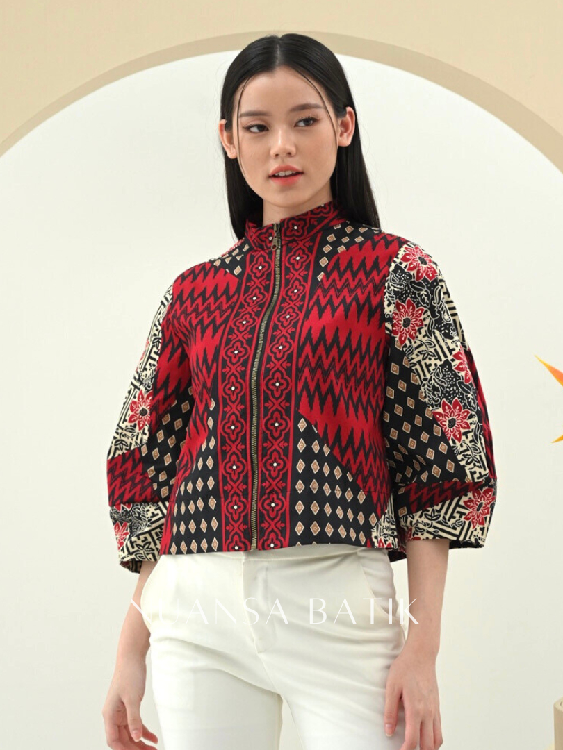 Jual Nuansa Batik Jaket Batik Lengan 7/8 Bahan Katun Stretch | Shopee Indonesia