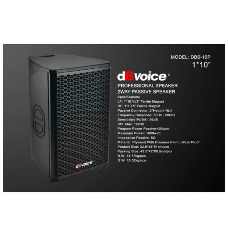 Jual Speaker Pasif dB Voice DBS 10 P Original 10 inch Passive dBvoice ...