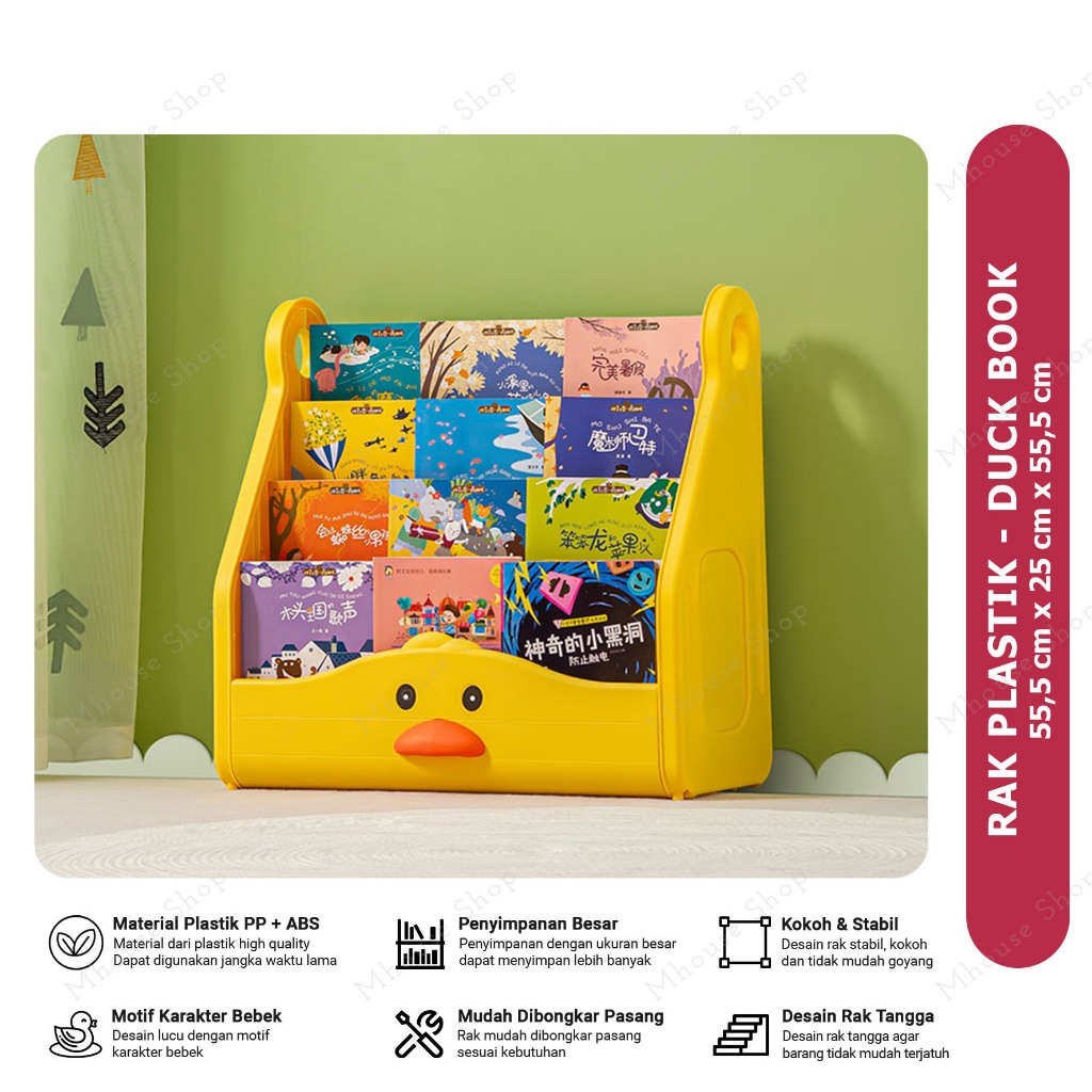 Jual RAK BUKU PLASTIK DUCK / RAK BUKU ANAK / BOOK SELF / RAK BUKU ...