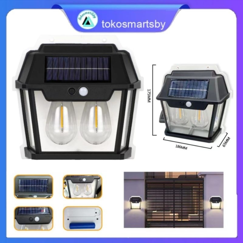 Jual Lampu Dinding Solar Tembok Taman Tenaga Surya Matahari Outdoor ...
