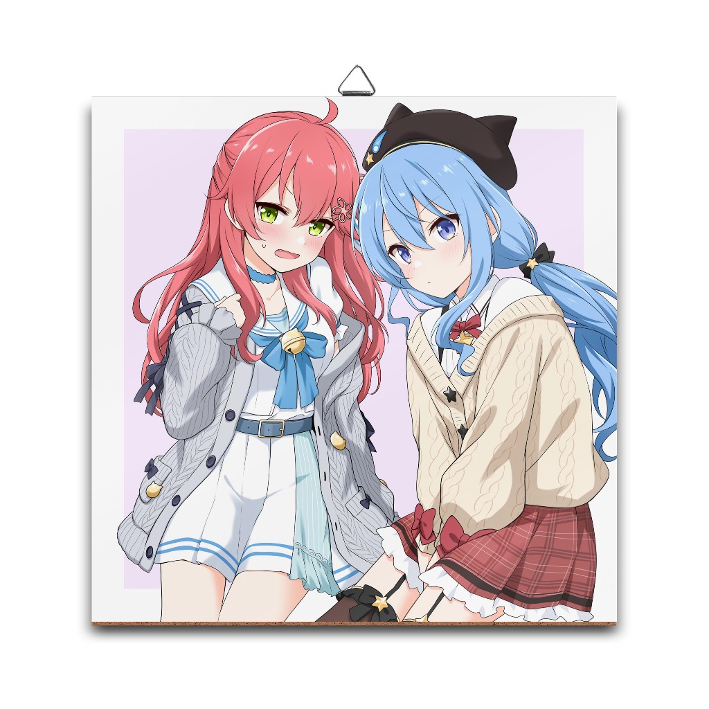 Jual Poster dinding kayu anime vtuber SAKURA MIKO X HOSHIMACHI SUISEI ...