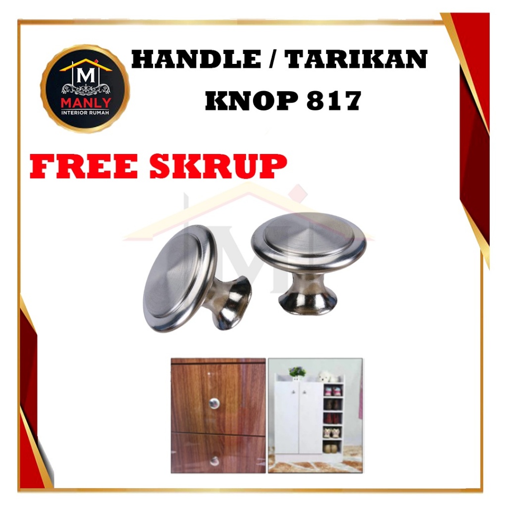 Jual Knob knop Laci Lemari Tarikan Laci bulat 817 Stainless Bulat ...