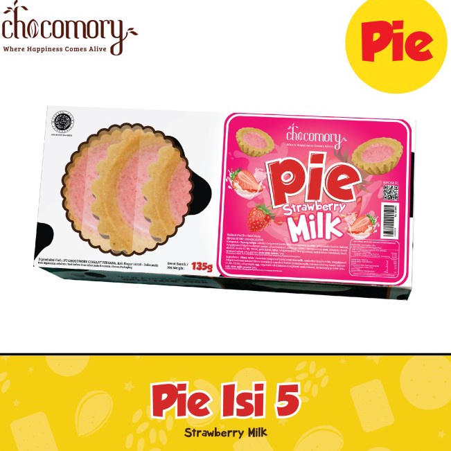 Jual Terkini Chocomory Strawberry Pie isi 5 135g | Shopee Indonesia